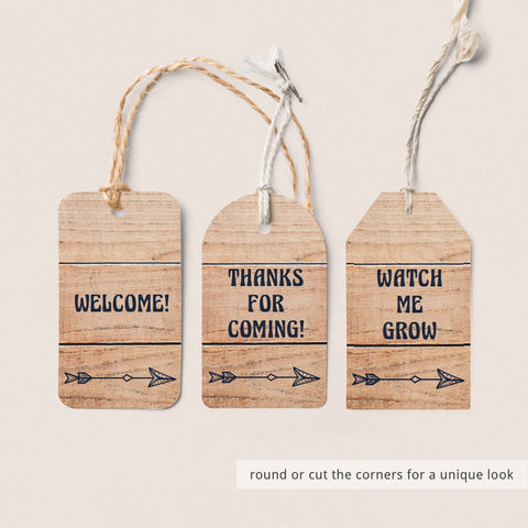 Rustic woods party Favor Tag template | Instant download PDF template ...