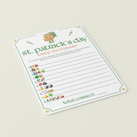 Saint Patricks Day Emojis Game with Answers Printable – LittleSizzle