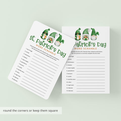 St Patrick's Word Scramble Game With Answer Key | Printable – LittleSizzle