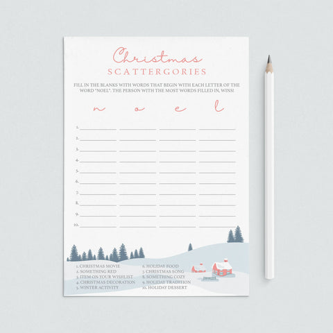 Printable Holiday Game Scattergories | Instant Download – LittleSizzle
