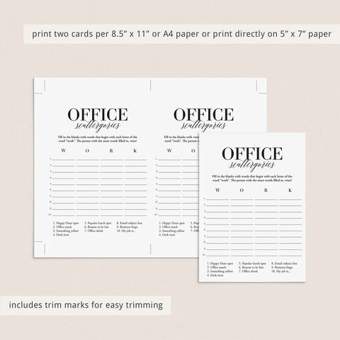 Office Party Game Scattergories Printable | Instant Download – LittleSizzle