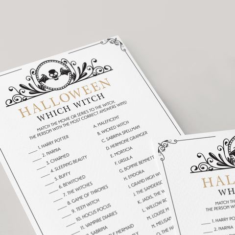 Which Witch Halloween Party Game Printable | Answers Included ...