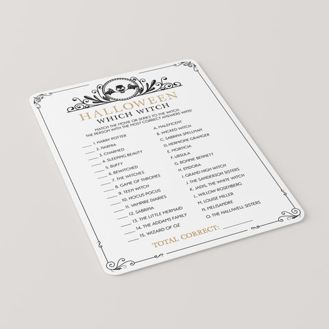 Which Witch Halloween Party Game Printable | Answers Included ...