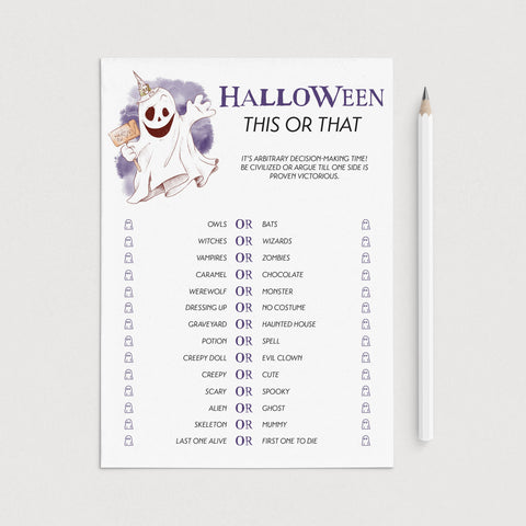 Funny Halloween Party Game This or That Printable – LittleSizzle