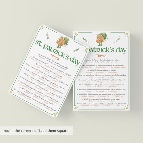 St Patrick's Day Trivia Questions and Answers Printable – LittleSizzle