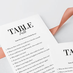 Printable Conversation Starter Table Talk Questions | Table Topics ...