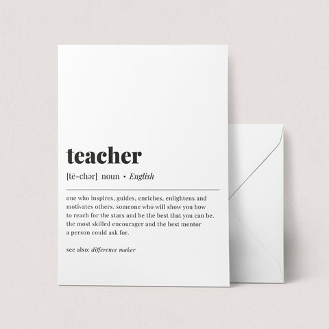 Teacher Definition Print | Gift for Teacher | Teacher Appreciation Gift ...