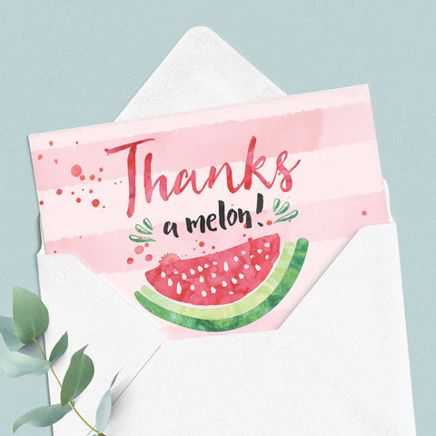 Thanks a Melon printable Thank You Cards | Instant download – LittleSizzle