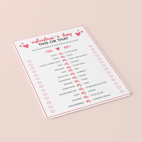 Valentine's Day Would You Rather Game for Adults | Virtual & Printable ...