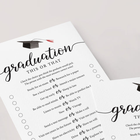 This or That Graduation Game Printable | Fun Grad Party Games ...