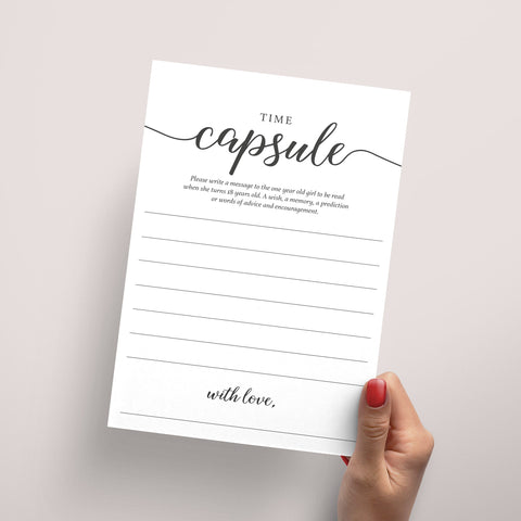 Girl First Birthday Time Capsule Cards Printable | Instant Download ...