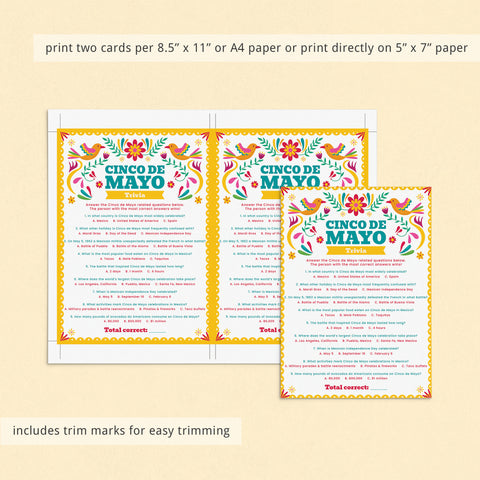 Printable Cinco de Mayo Trivia Game with Answer Key – LittleSizzle