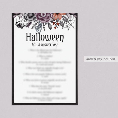 Halloween Girls Night Trivia Quiz with Answers Printable | Halloween ...