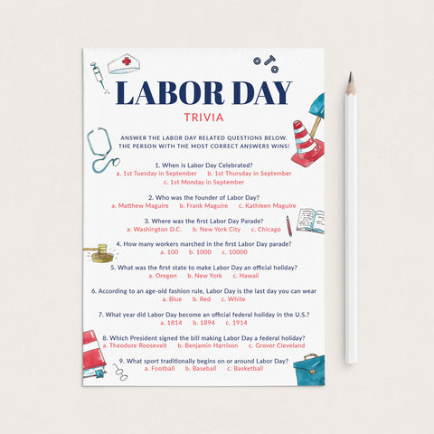 Printable US Labor Day Games for Family | USA Party Games – LittleSizzle