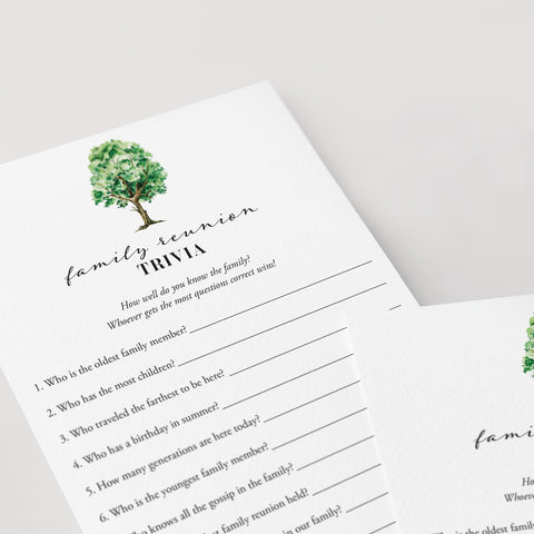 Printable Family Trivia Quiz for Family Reunion | For All Ages ...