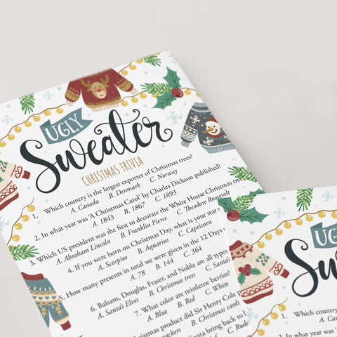 Ugly Sweater Party Trivia Game with Answers | Printable – LittleSizzle
