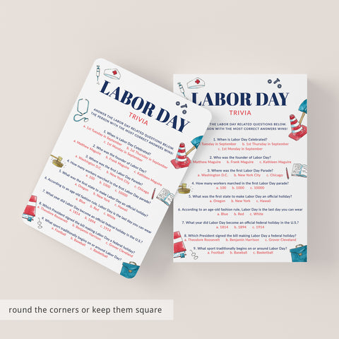 Labor Day Trivia with Answer Key Printable | Labor Day Quiz for all ...