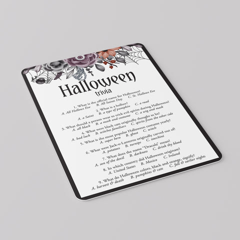 Halloween Girls Night Trivia Quiz with Answers Printable | Halloween ...