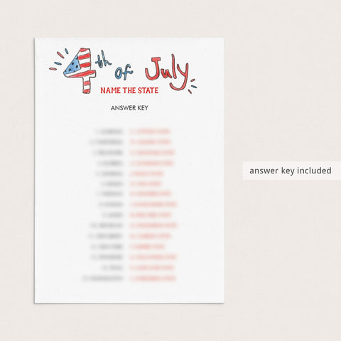 Patriotic Game Printable | Name The State | 4th of July Games ...