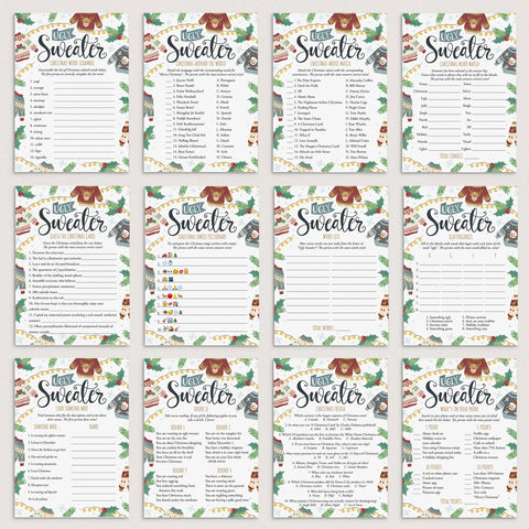 Ugly Sweater Party Games Bundle Printable | Ugly Sweater Games ...