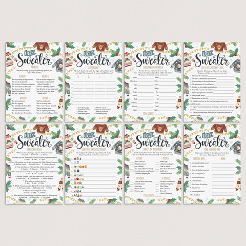 8 Ugly Sweater Christmas Games To Print | Ugly Sweater Party Ideas ...