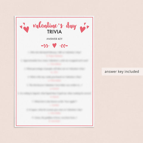Valentine's Day Trivia Game | Virtual & Printable Files | Instant ...