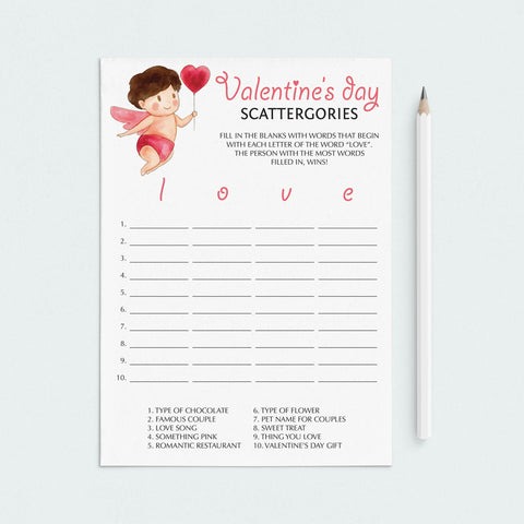 Valentine's Day Game Scattergories | Instant Download – LittleSizzle