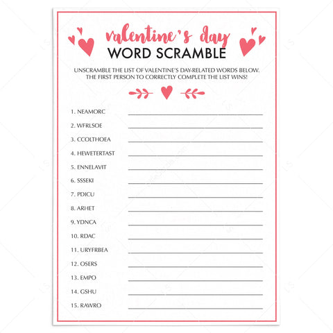 Valentine's Day Party Game for Family | Virtual & Printable – LittleSizzle