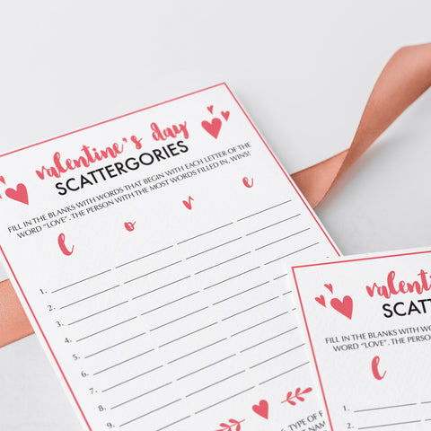 Printable and Virtual Valentine's Day Party Game Scattergories ...