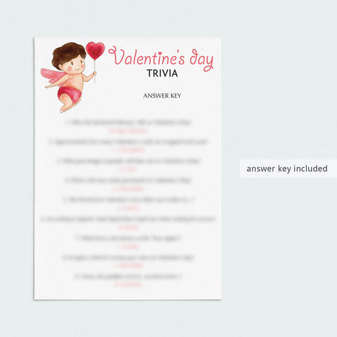 Printable & Zoom Valentine's Day Trivia Quiz | Instant Download ...