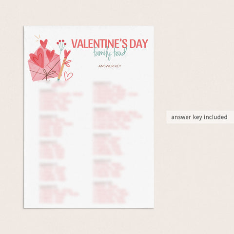 Valentine's Day Family Feud Questions and Answers Printable – LittleSizzle