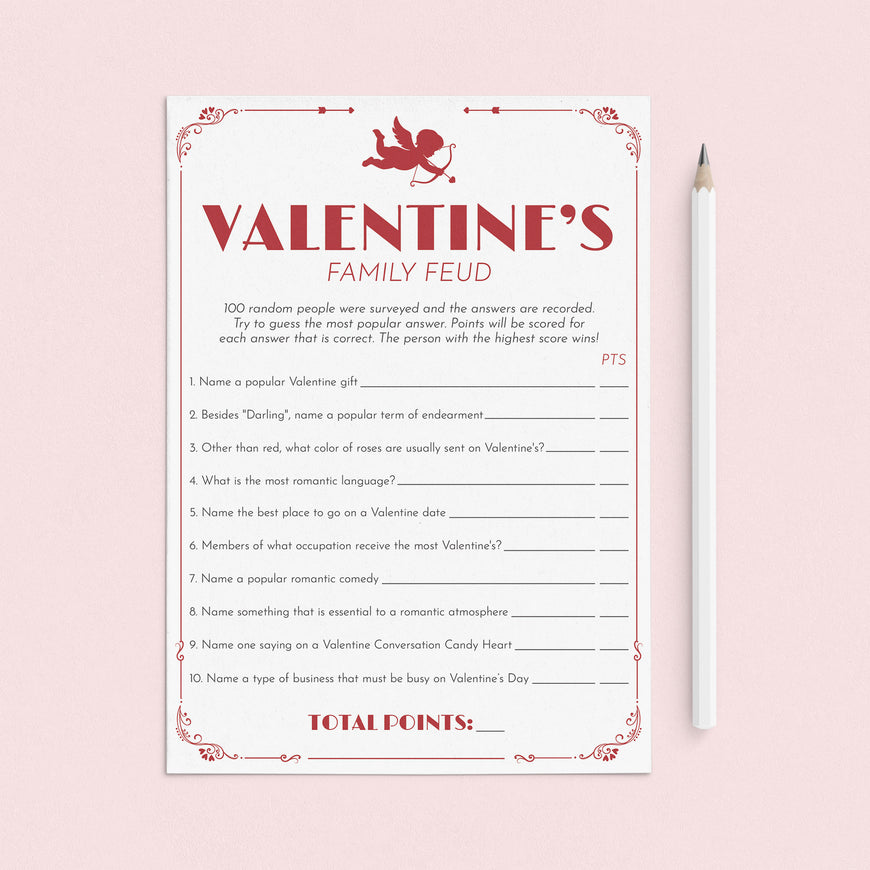 Valentine's Day Family Feud Questions and Answers Printable – LittleSizzle
