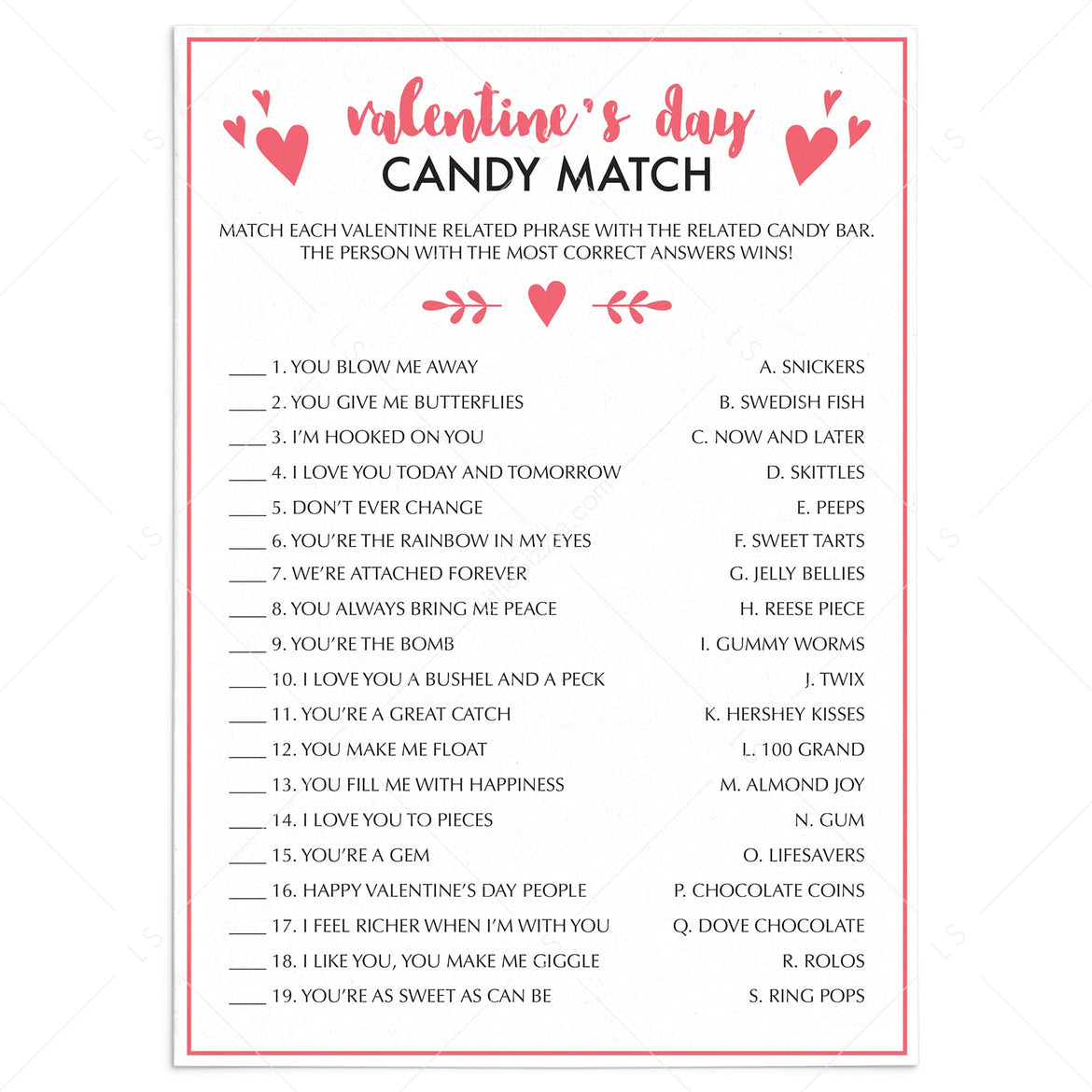 Valentine's Day Games for Adults | Virtual & Printable Files | Instant ...