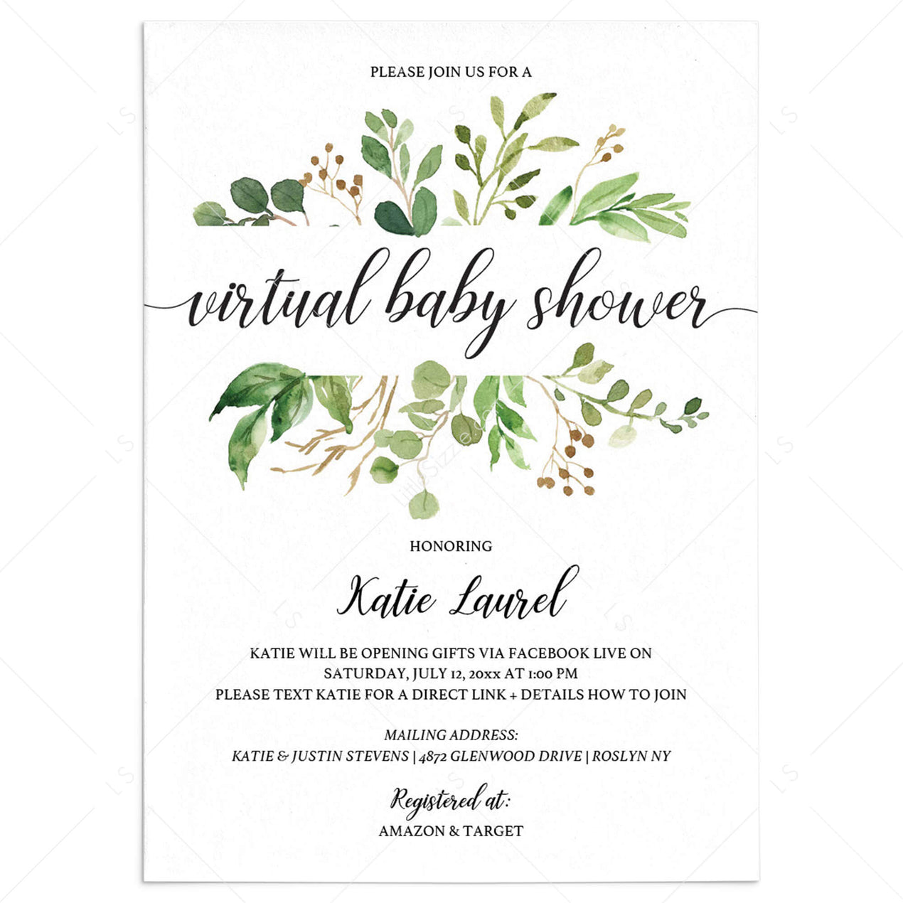 Long Distance Baby Shower Invitations | Virtual Baby Shower | Shower by ...