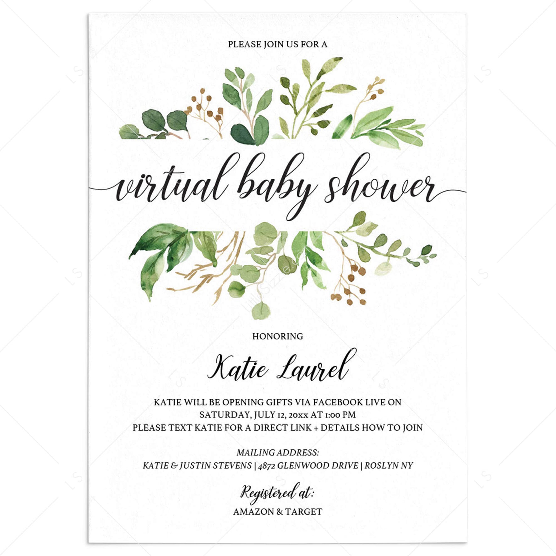 Long Distance Baby Shower Invitations | Virtual Baby Shower | Shower by ...