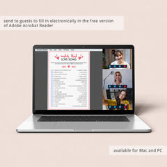 Printable & Virtual Match That Love Song Game | Instant Download ...