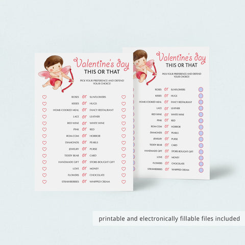 Fun Valentine's Day Game for Couples This or That | Virtual & Printable ...