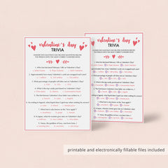 Valentine's Day Trivia Game | Virtual & Printable Files | Instant ...