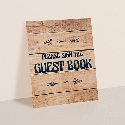 Rustic party decorations printable Guest Book sign | Instant download ...