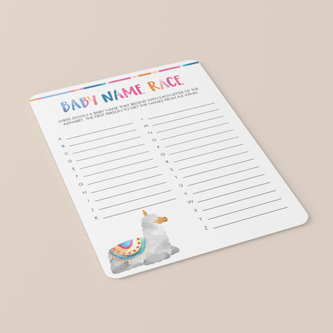 Baby Name Suggestions game for Baby Shower printable by LittleSizzle