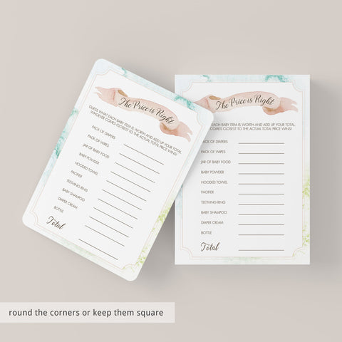 Printable Blush Pink Watercolor baby shower game package | Instant ...