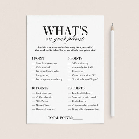 What's On Your Phone Icebreaker Game Printable | Instant Download ...