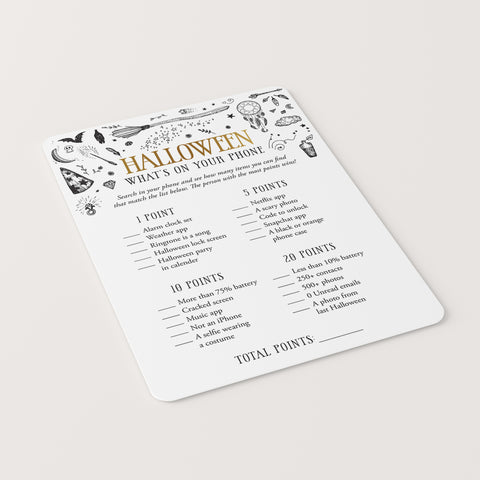Witches Halloween Party Game What's On Your Phone Printable – LittleSizzle