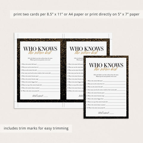 Fun Retirement Party Game Who Knows The Retiree Best Printable ...