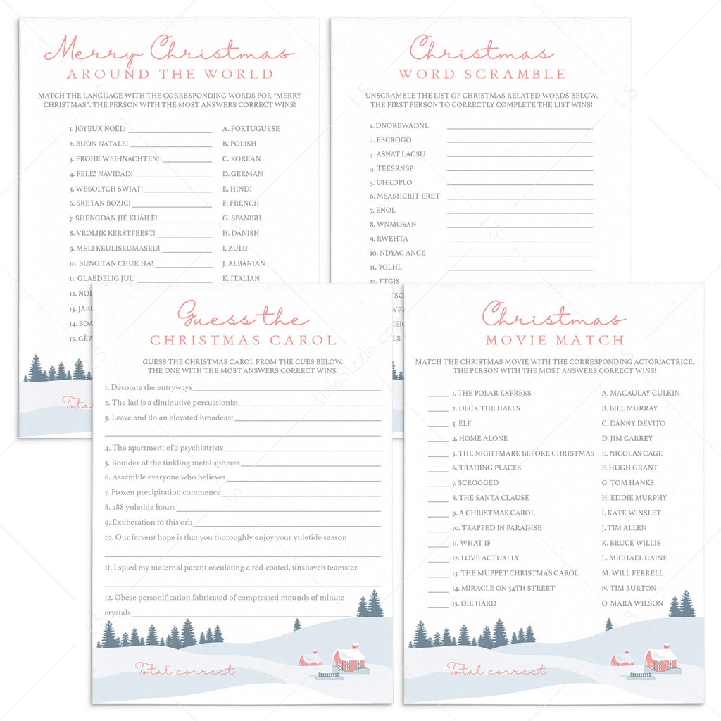 Winter Christmas Game Bundle Printable | Instant Download – LittleSizzle