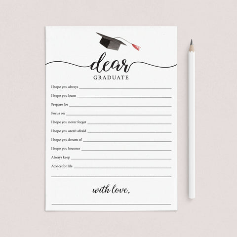 Printable Graduation Wishes Cards | Calligraphy Wishes for The Graduate ...