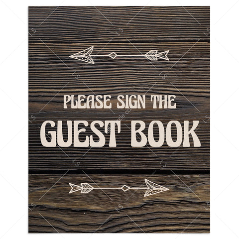 Woodland Guest Book table sign printable | Instant download – LittleSizzle