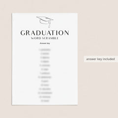 Graduation Word Scramble with Answer Key Printable | Instant Download ...