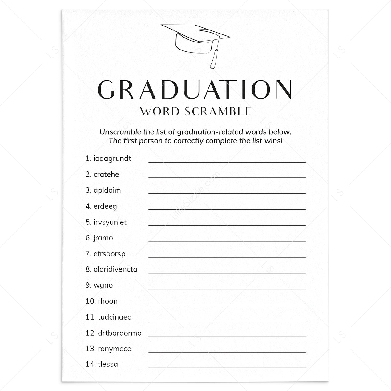 Printable Graduation Word Scramble Games with Answers | Best Grad Party ...