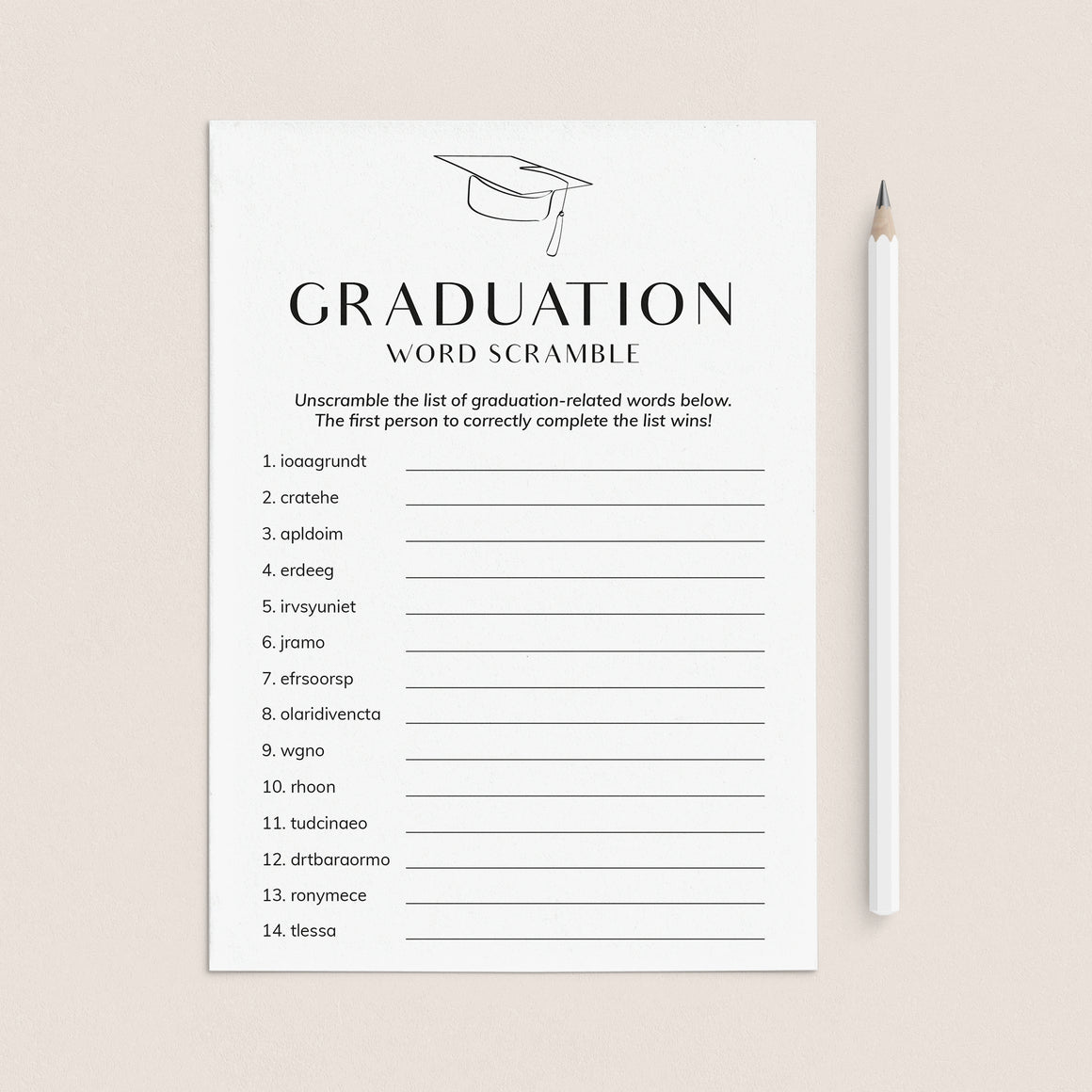 Printable Graduation Word Scramble Games with Answers | Best Grad Party ...